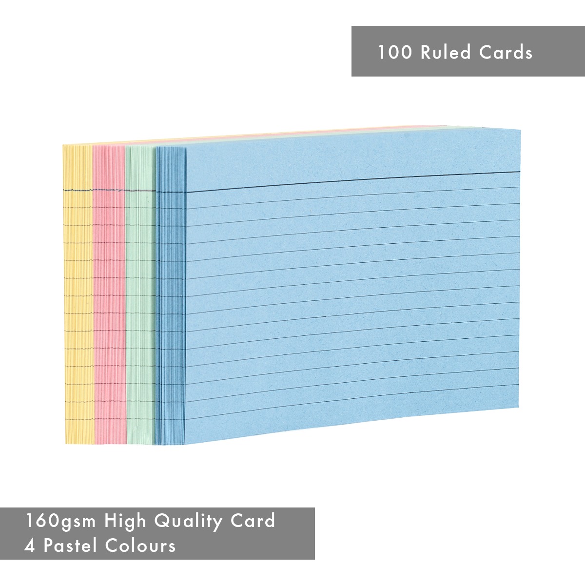 Concord Revision Cards Ruled 5x3" in Pastel colours- Pukka Pads