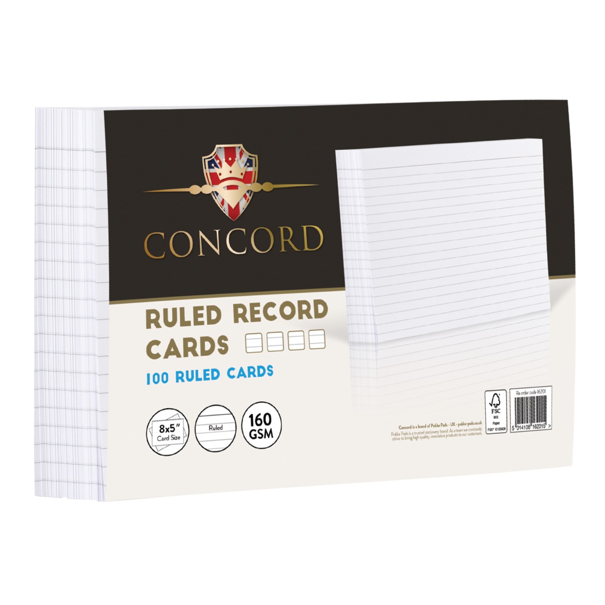 Concord Revision Cards Ruled 5x3" in White - Pukka Pads