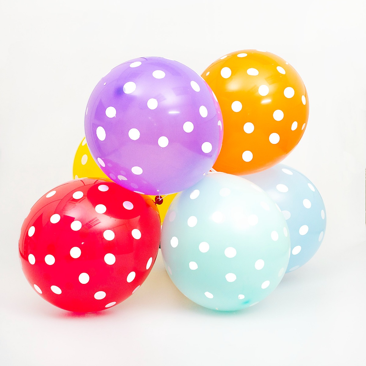 Multicoloured Spotty 12 inch Balloons Pack of 6