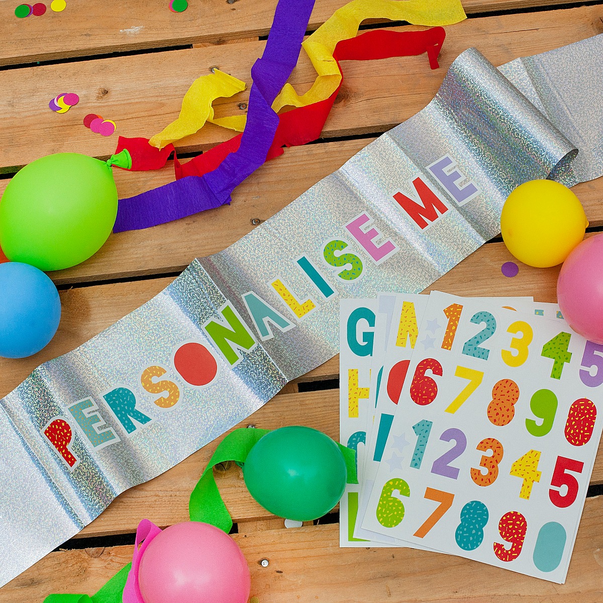 Personalised Foil Banner With Sticker Sheets