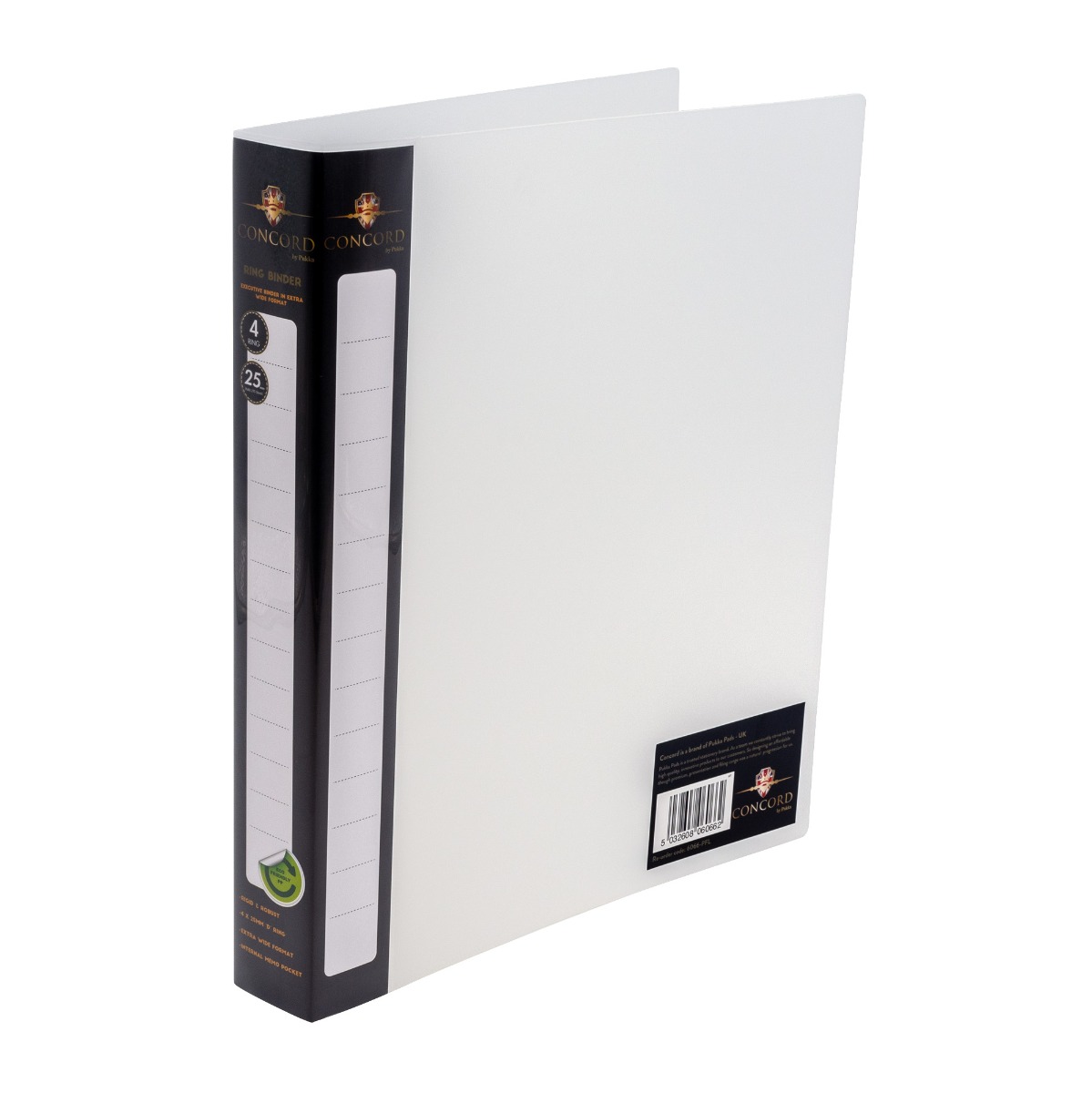 Concord Polypropylene A4 4-Ring Binder File in Transparent - Pack of 5