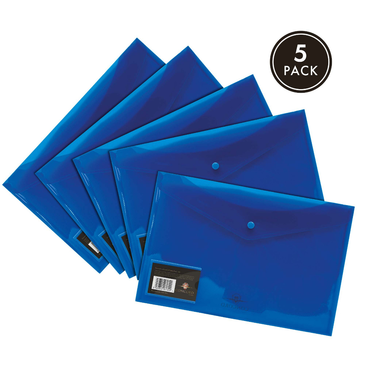 Pukka PP Clear Foolscap Stud Wallet - Pack of 5