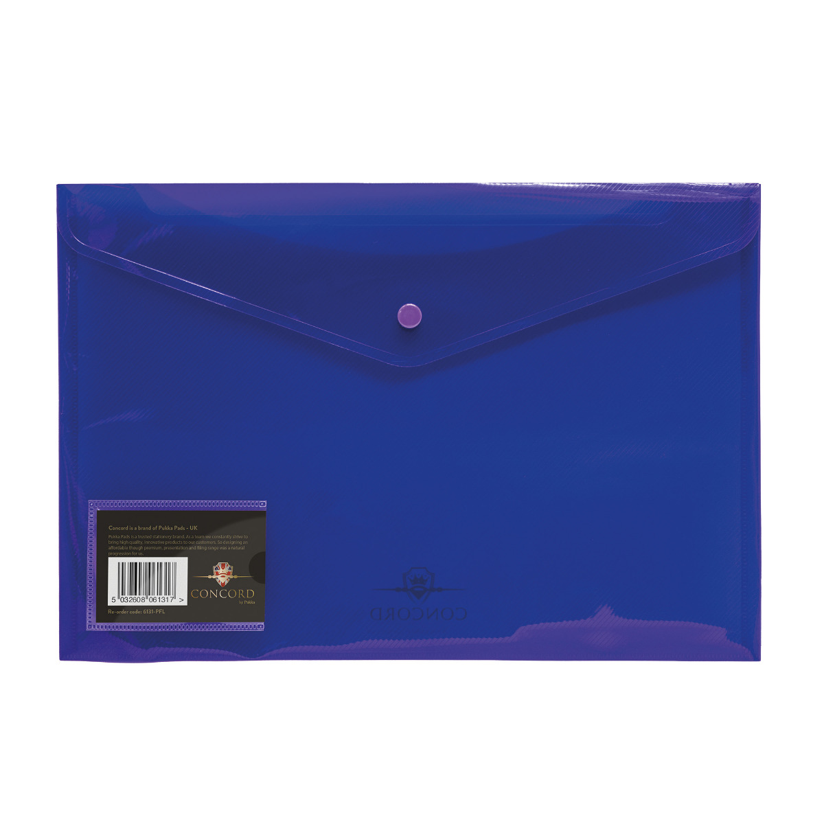 PP Blue Foolscap Stud Wallet Pack of 5 - Pukka Pads