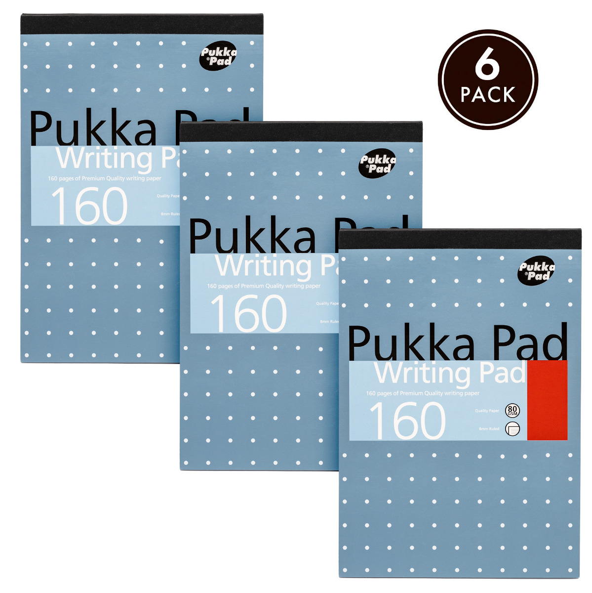 A5 Metallic Writing Pad Pack of 6 - Pukka Pads