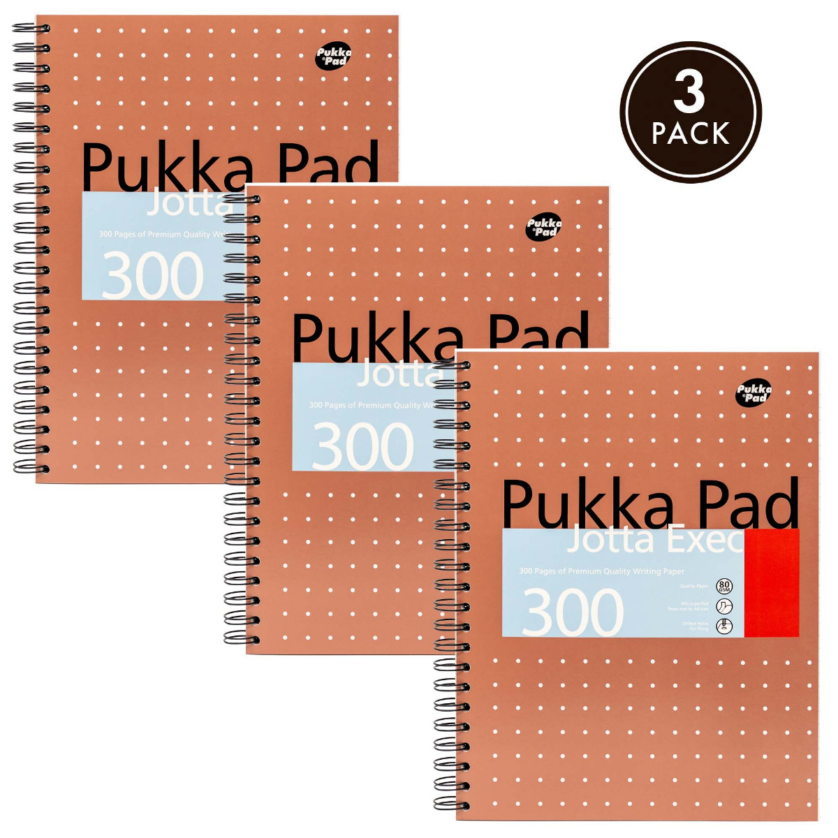 A4 Metallic Executive Jotta Notepad Pack of 3 - Pukka Pads