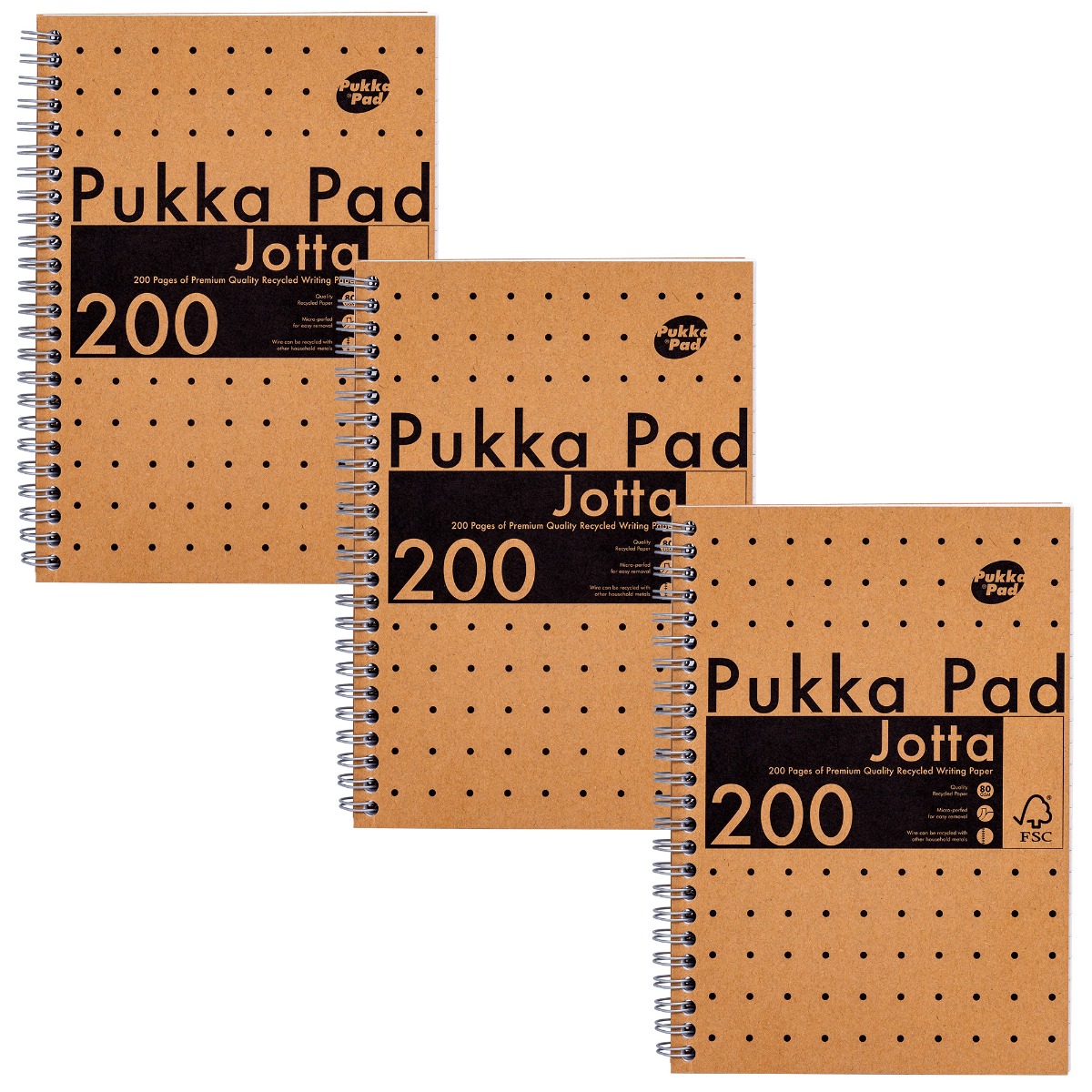 Kraft A4 400 page Refill Pad Pack of 5 - Pukka Pads