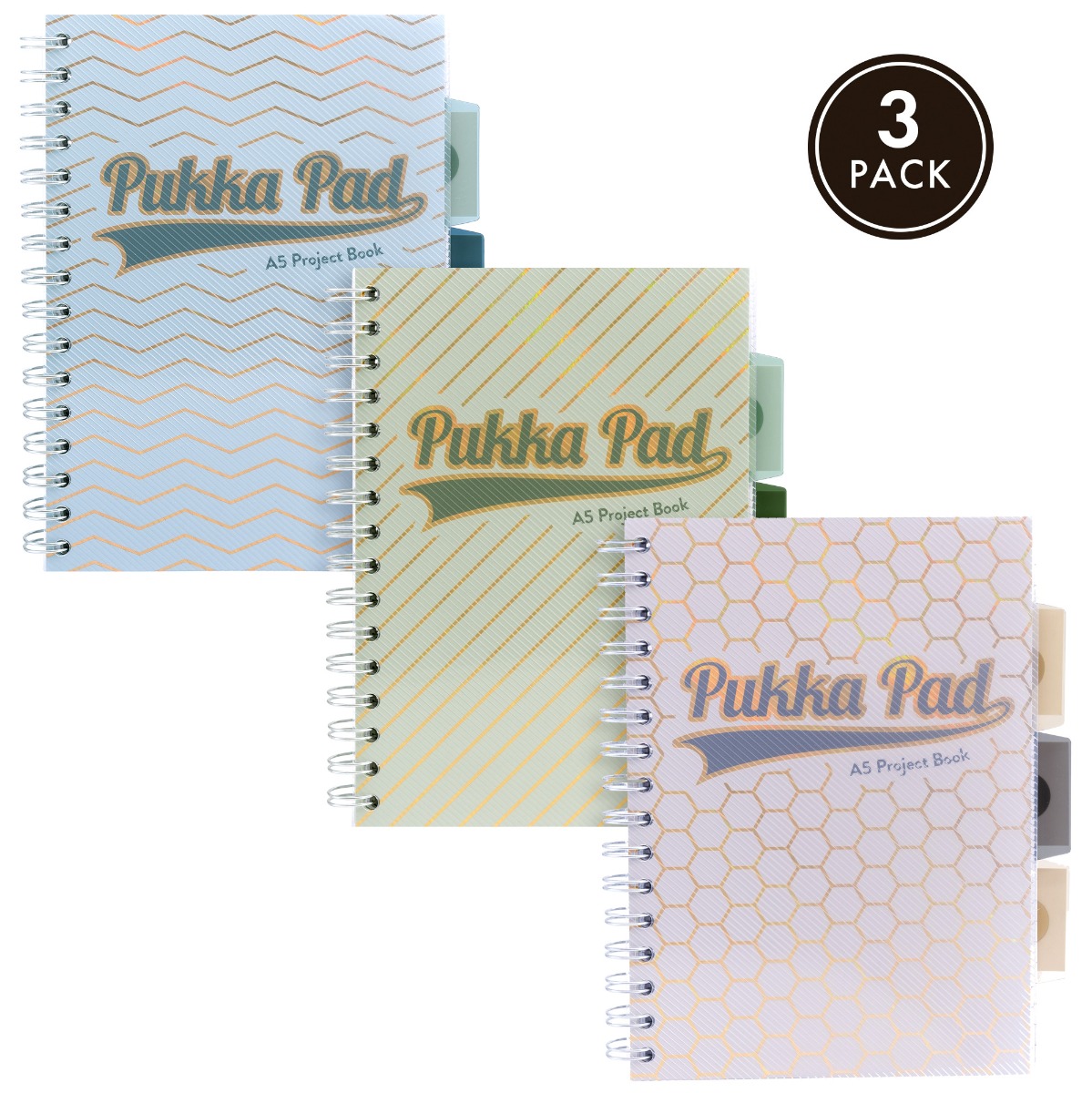 Pukka Pads Haze Assorted A4 Project Book - Pack of 3 Pukka Pads Haze Assorted A4 Project Book - Pack of 3