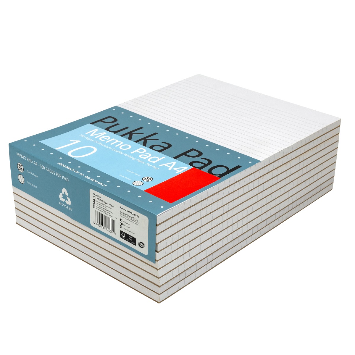 Pukka Pads Lined Memo Pad in A4 - Pack of 10